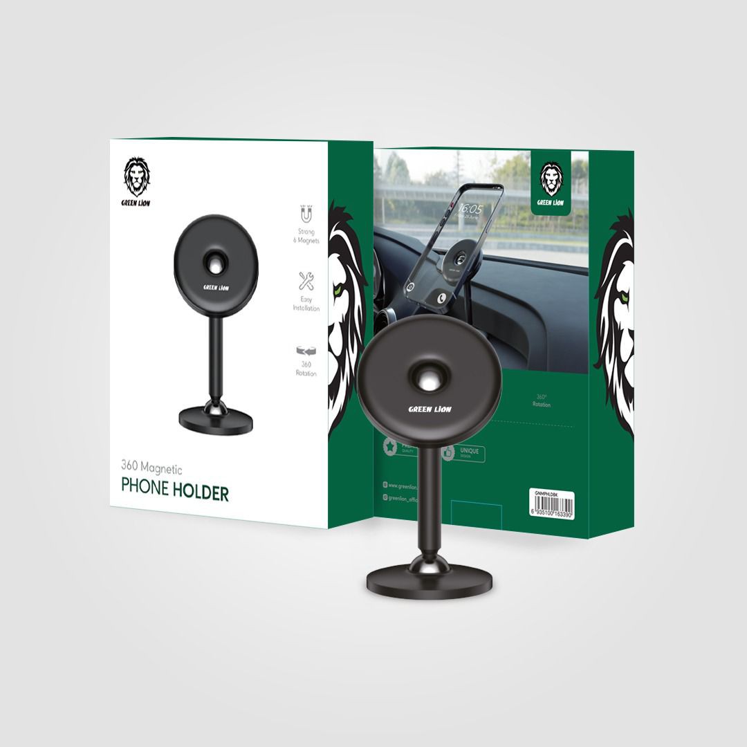 Green Lion 360 Degree Phone Holder Black - Almanea