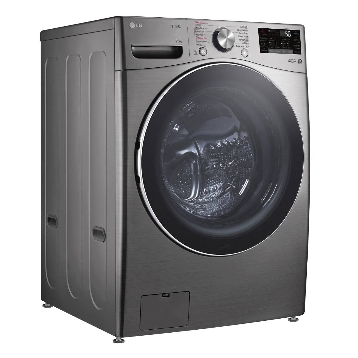 LG front-loading automatic washing machine, 21 kg, silver, WF2111XMT ...