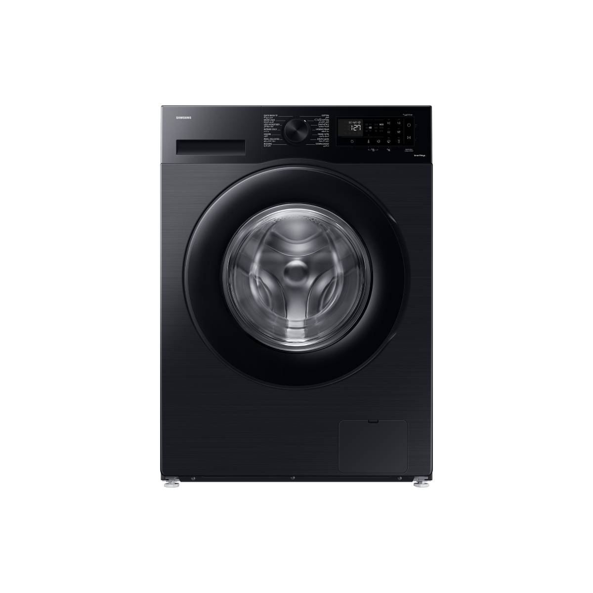 Samsung washing machine, 9 kg, front load, drying 75%, black ...