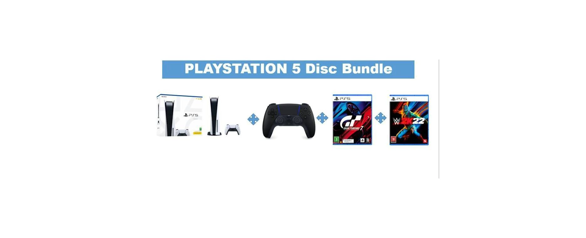 PLAYSTATION 5 Disc with Dualsense Black, Gran Turismo 7 Standard PS5 ...